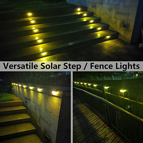 GOODFOEVER Solar Deck Lights 16 Pack Fence Post Lights Waterproof LED Solar Lights for Stairs, Fence, Deck, Garden, Patio Yard, Porch and Step