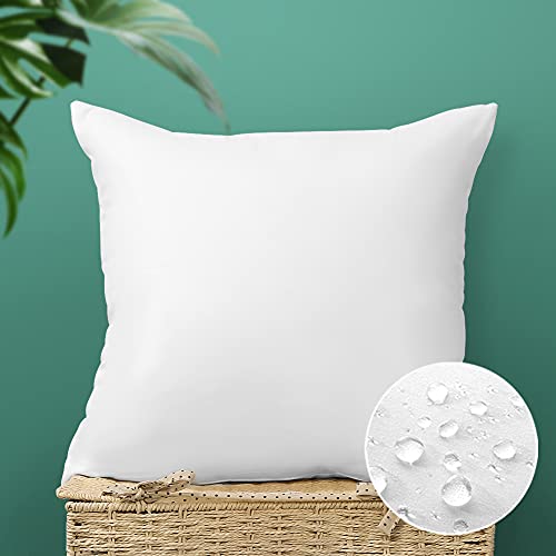 OTOSTAR Outdoor Throw Pillow Inserts - Pack of 1 Water Resistant Cushion Inner Pads for Patio Garden Coffee House Decorative Waterproof Pillow Inserts 20x20 Inch -White