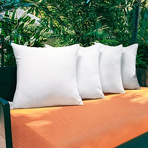 OTOSTAR Outdoor Throw Pillow Inserts - Pack of 1 Water Resistant Cushion Inner Pads for Patio Garden Coffee House Decorative Waterproof Pillow Inserts 20x20 Inch -White