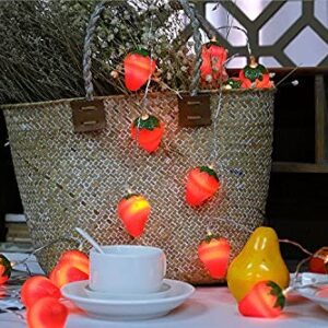 SDOUBLEM 20LED Fruit Strawberry String Lights Battery Powered Indoor Outdoor Lighting Lamp for Wedding Home Birthday Garden Yard Patio Party Decorations