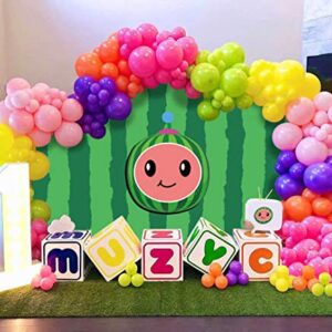 Cute Cartoon Watermelon Backdrop Kids 1st 2nd 3rd Happy Birthday Watermelon Theme Party Photography Backdrops Newborn Baby Shower Decoration Background 7x5FT