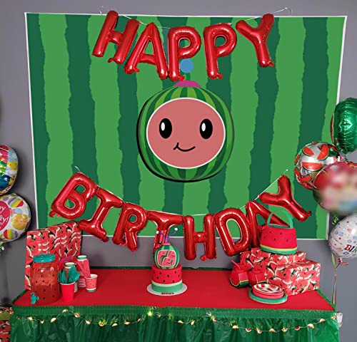 Cute Cartoon Watermelon Backdrop Kids 1st 2nd 3rd Happy Birthday Watermelon Theme Party Photography Backdrops Newborn Baby Shower Decoration Background 7x5FT