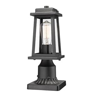 maleoi outdoor post lights with pier mount base, porch post lighting fixture, outdoor post lantern, porch pillar lights for yard, garden, patio, pathway (black, 1 pack)