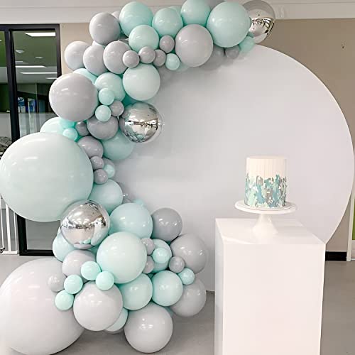 DASHAN White Round Backdrop Cover 6x6ft Polyester Pure White Birthday Party Photography Background Banquet Press Conference Performance Cake Table Decor for Adult Kids Portrait Photo Studio Props