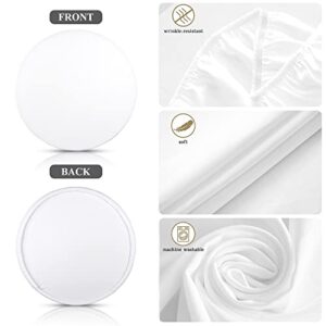 DASHAN White Round Backdrop Cover 6x6ft Polyester Pure White Birthday Party Photography Background Banquet Press Conference Performance Cake Table Decor for Adult Kids Portrait Photo Studio Props