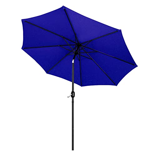 choicehot Patio Umbrella 9‘ Outdoor Patio Market Umbrella for Garden, Pool, Backyard Round Umbrella with Crank System and Tilt，8 Ribs - Blue