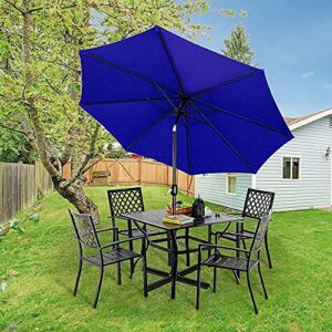 choicehot Patio Umbrella 9‘ Outdoor Patio Market Umbrella for Garden, Pool, Backyard Round Umbrella with Crank System and Tilt，8 Ribs - Blue