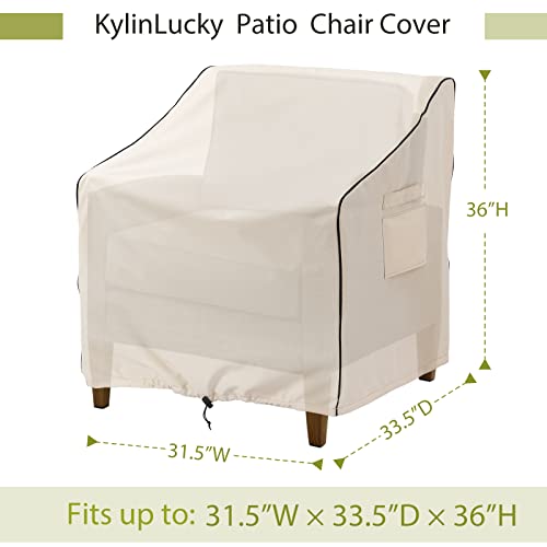 KylinLucky Patio Furniture Covers Waterproof for Chairs, Lawn Outdoor Chair Covers Fits up to 31.5 W x 33 D x36 H inches 2 Pack