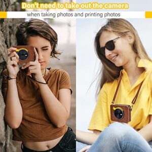 Rieibi Mini Shot 3 Retro Case, PU Leather Protective Case for Kodak Mini Shot 3 Retro C300R 2-in-1 Camera/Portable Instant Printer with Shoulder Strap