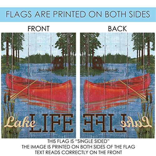 Toland Home Garden 1010007 Rustic Lake Life summer Flag 28x40 Inch Double Sided summer Garden Flag for Outdoor House Canoe Flag Yard Decoration