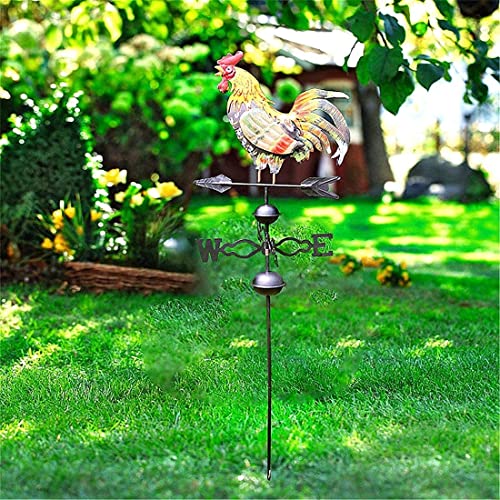 HGC 48 in. Metal Weather Vane for Garden Decor Farmhouse Decorative with Rooster Ornament Wind Vane Weathervanes