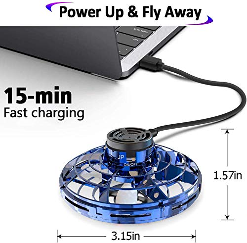 Flying Spinner, Hand Operated Drones for Kids or Adults, Mini Flying Ball Toys with 360° Rotating and LED Lights, Easy Hand Controlled 2022 Hot Toys for Birthday Outdoor Indoor