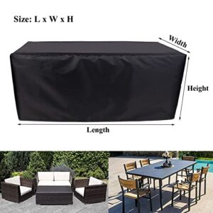 HUHJYUGE Patio Furniture Covers Waterproof 42x42x31in, Rectangular Garden Furniture Covers, Heavy Duty 420D Oxford Table and Chairs Furniture Set Cover Sofa Covers for Deck Lawn and Backyard