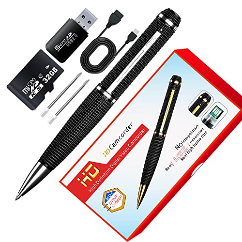 Professional Hd 1080p indoor spy Camera Pen Portable Camera 32g Extra Long Standby Classroom Learning Office Meeting (Extra high Speed 32g Memory Card)