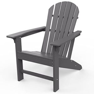 otsun adirondack chair, large lawn chairs with 350 lbs weight capacity, hdpe outdoor chairs weather resistant for patio, porch, garden, swimming pool, deck, gray