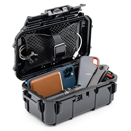 Evergreen 57 Waterproof Dry Box Protective Case - Travel Safe/Mil Spec/USA Made - for Cameras, Phones, Ammo Can, Camping, Hiking, Boating, Water Sports, Knives, & Survival (Black)