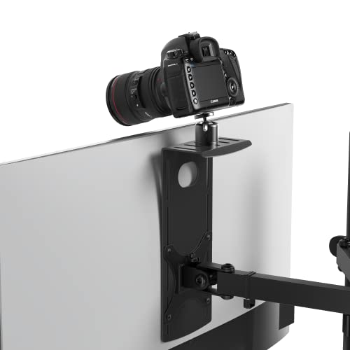 HumanCentric DSLR Monitor Mount – Monitor Shelf for Desk Camera Mount, Light Webcam and Microphone Camera Shelf for Monitor VESA Arm, Replace Clamp Tripods for Camera Desk Mount, Small