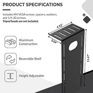 HumanCentric DSLR Monitor Mount – Monitor Shelf for Desk Camera Mount, Light Webcam and Microphone Camera Shelf for Monitor VESA Arm, Replace Clamp Tripods for Camera Desk Mount, Small