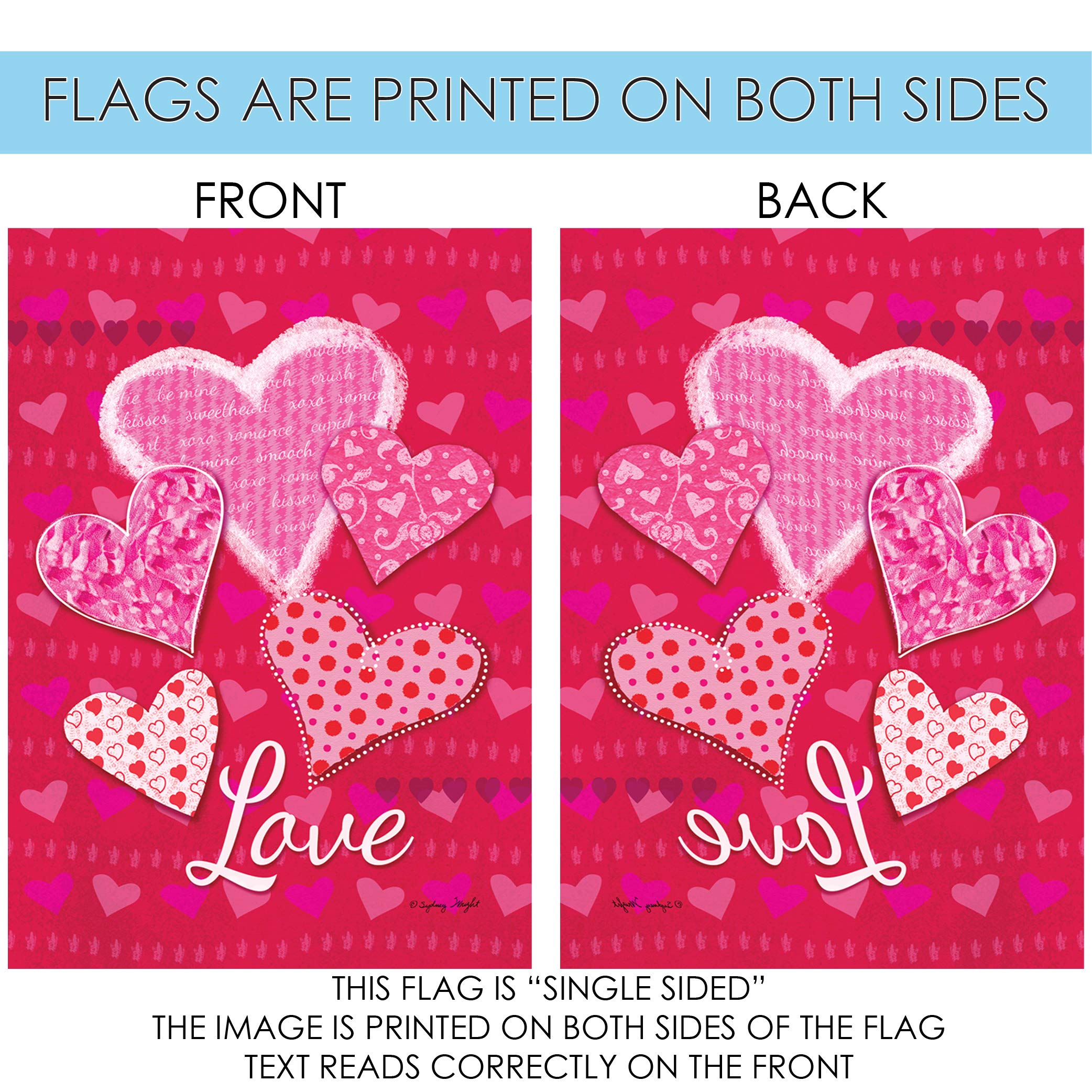 Toland Home Garden 1010058 Whole Lotta Love Valentine Flag 28x40 Inch Double Sided Valentine Garden Flag for Outdoor House Valentines Day Flag Yard Decoration