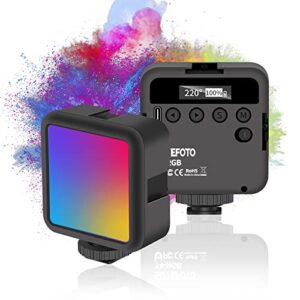 sutefoto rgb video lights, 360° full color portable led camera light, 3 cold shoe, photography lighting 2500-9000k dimmable led panel lamp w lcd display mini camera light.