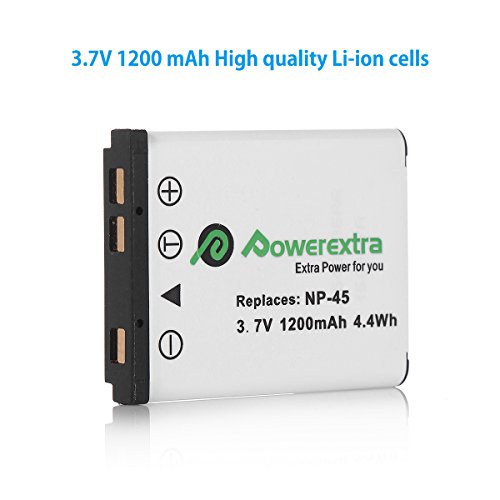 Powerextra 2 x NP-45A NP-45B NP-45S Battery and Charger Compatible with Fujifilm INSTAX Mini 90 Fujifilm FinePix XP140 XP130 XP120 XP90 XP80 XP70 XP60 XP50 XP30 XP20 T560 T550 T510 T500 T400 T360