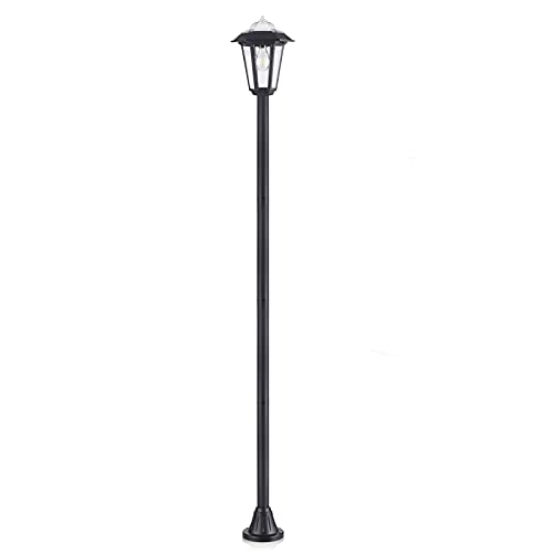 Kemeco Solar Lamp Post Light ST6261SS4 LED 2 Modes Exterior Solar Street Light for Outdoor Garden Landscape Decor Pathway Patio Lawn Yard (Lamp with Post)