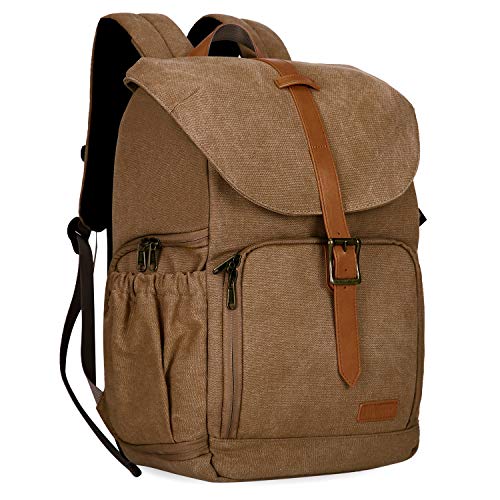 Camera Backpack, BAGSMAR DSLR Camera Bag Backpack, Waterproof Camera Backpacks for Photographers, Anti-Theft Photography Backpack with 15 Inch Laptop Compartment & Tripod Holder, Khaki