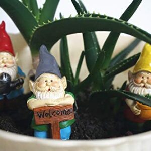 MUAMAX Miniature Gnome Figurines Set of 3 Small Gnomes Sets for Fairy Gardens Gnomes Gifts Gnome Garden Accessories