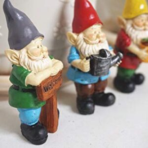 MUAMAX Miniature Gnome Figurines Set of 3 Small Gnomes Sets for Fairy Gardens Gnomes Gifts Gnome Garden Accessories