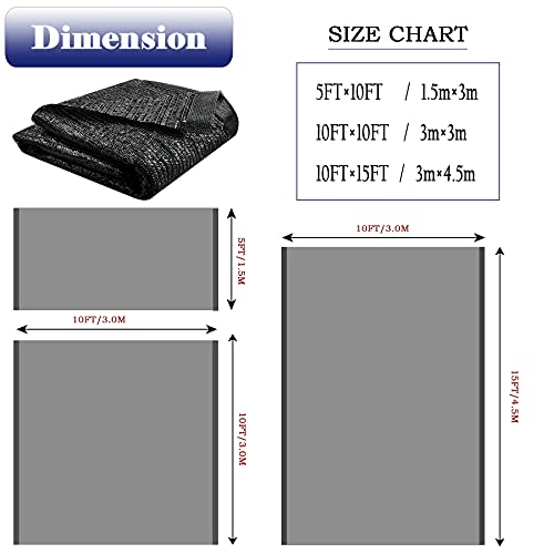 Yardmaker 50% Sun Shade Net Mesh Sunblock Shade Cloth UV Resistant Net for Plants in Greenhouse 10ft x 5ft