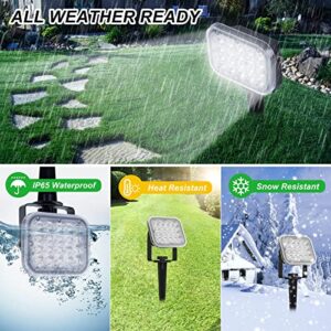 CREPOW Solar Spotlights Outdoor, 20 LED IP65 Waterproof Solar Landscape Spotlights, Dusk-to-Dawn 6000K Daylight Solar Outdoor Lights for Yard Garden Driveway Porch Walkway, 2-in-1