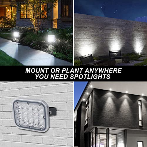 CREPOW Solar Spotlights Outdoor, 20 LED IP65 Waterproof Solar Landscape Spotlights, Dusk-to-Dawn 6000K Daylight Solar Outdoor Lights for Yard Garden Driveway Porch Walkway, 2-in-1