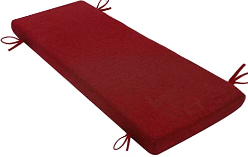 MYLSMPLE Bench Cushion Chair Pad Outdoor Bench/Swing Cushion Slip Cover Water Resisitant UV Protection Indoor Patio Furniture Cushion Cover with Zipper Replacement Cover (36"X18"X2", Red)