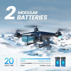 Holy Stone HS110D FPV RC Drone with 1080P HD Camera Live Video 120 Wide Angle WiFi Quadcopter with Gravity Sensor, Voice Control, Gesture Control, Altitude Hold, Headless Mode, 3D Flip RTF 2 Batteries