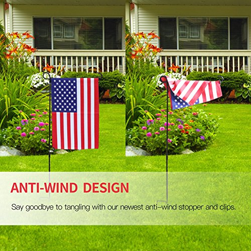 ANLEY Accessories 10 Pack Garden Flag Rubber Stoppers and Anti-Wind Clips - Durable & Weather Resistance for 5 Garden Flag Poles Stands - 10 Pieces Set