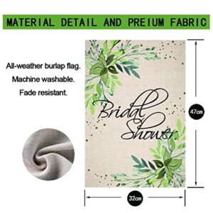 chengxun Bridal Shower Garden Flag Double Sided 12.5*18 Inch, Eucalyptus Floral Rustic Greenery Yard Outdoor Decoration Flag