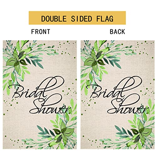 chengxun Bridal Shower Garden Flag Double Sided 12.5*18 Inch, Eucalyptus Floral Rustic Greenery Yard Outdoor Decoration Flag