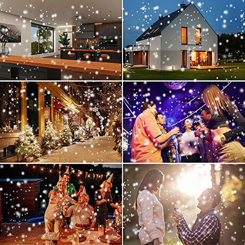 Christmas Snowfall Projector Light, Yokgrass LED Snow Projector Outdoor Holiday Lights IP65 Waterproof with Remote Control Dynamic Falling Snow Effect for Garden, Party, Halloween Landscape Decoration