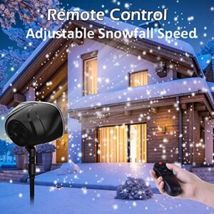 Christmas Snowfall Projector Light, Yokgrass LED Snow Projector Outdoor Holiday Lights IP65 Waterproof with Remote Control Dynamic Falling Snow Effect for Garden, Party, Halloween Landscape Decoration