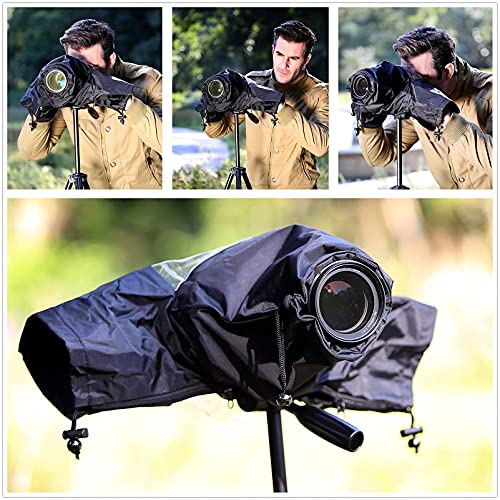 DSLR Mirrorless Camera Rain Cover Sleeve Large Raincoat Dust Proof Protector for Canon EOS R10 R7 R5 R6 Rp Ra R 7D 6D 5D Mark IV III II Rebel T8i T7i T7 T6i T6 T5i SL3 SL2 90D 80D 77D SX70