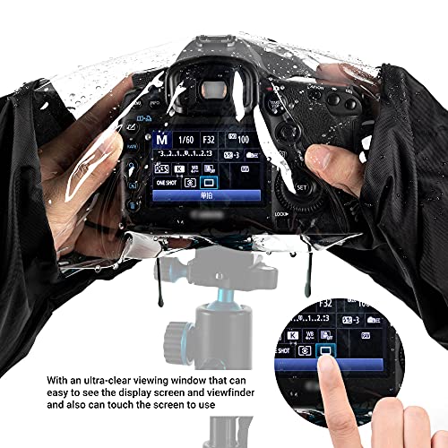 DSLR Mirrorless Camera Rain Cover Sleeve Large Raincoat Dust Proof Protector for Canon EOS R10 R7 R5 R6 Rp Ra R 7D 6D 5D Mark IV III II Rebel T8i T7i T7 T6i T6 T5i SL3 SL2 90D 80D 77D SX70