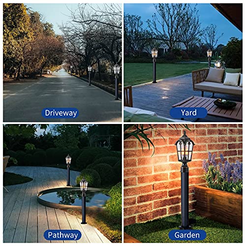 LONEDRUID Dusk to Dawn Outdoor Lamp Post Lights Waterproof Exterior Pole Lantern Lighting Fixtures with 3-Inch Pier Mount Base for Garden Patio Yard Pathway Driveway