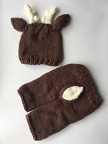 Pinbo® Newborn Baby Photography Prop Crochet Knitted Deer Hat Pants