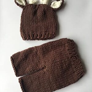 Pinbo® Newborn Baby Photography Prop Crochet Knitted Deer Hat Pants