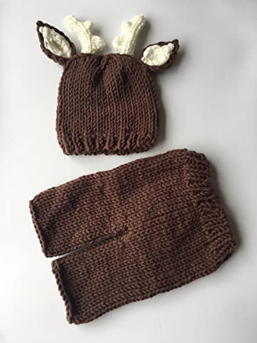 Pinbo® Newborn Baby Photography Prop Crochet Knitted Deer Hat Pants