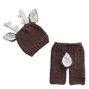 Pinbo® Newborn Baby Photography Prop Crochet Knitted Deer Hat Pants