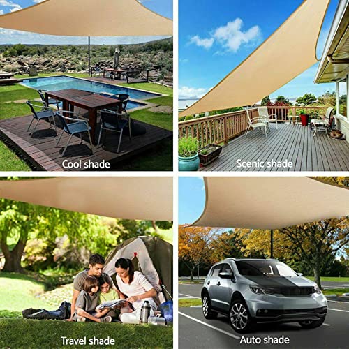 Ahomdoo Sun Shade Sail 8' x 10' Rectangle Breathable Shade Sail Canopy, UV Block Cover Patio Sun Sail, Awnings for Garden/Yard/Pool/Terrace/Balcony