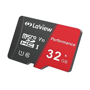 laview 32gb micro sd card, micro sdxc uhs-i memory card – 95mb/s,633x,u1,c10, full hd video v10, a1, fat32, high speed flash tf card p500 for computer with adapter/phone/tablet/pc