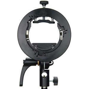 godox s2 speedlite bracket for godox ad200pro, ad200, ad400pro, for v1 round head speedlite, v860ii / tt685 / tt350 series, s-type bracket updated version bowens mount holder