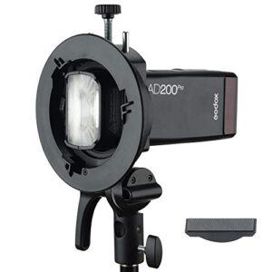 Godox S2 Speedlite Bracket for Godox AD200Pro, AD200, AD400Pro, for V1 Round Head Speedlite, V860II / TT685 / TT350 Series, S-Type Bracket Updated Version Bowens Mount Holder